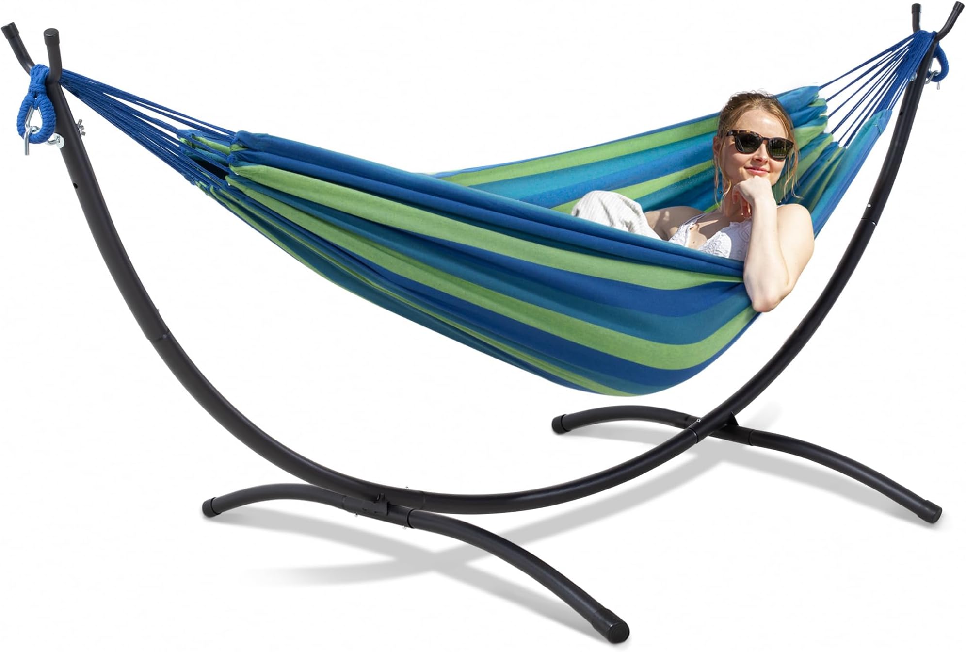 Amazon.com : SUNCREAT Portable Outdoor Hammock with Stand, Double Hammock with Stand for Outside ...