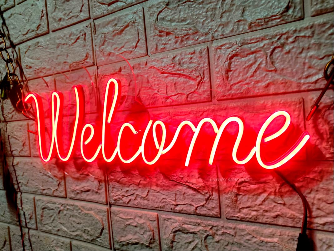 Red Welcome Sign Easy Vertical Welcome Sign Reversible For The