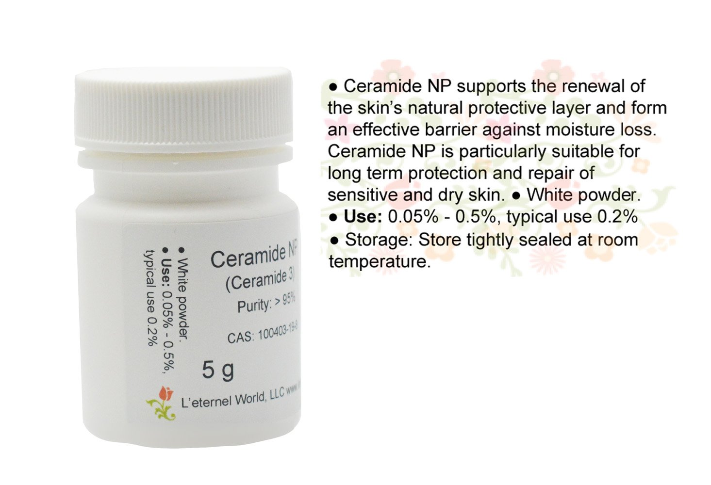 Amazon.com : Ceramide Powder, 5g, Purity 95+%, Skin care ingredient ...