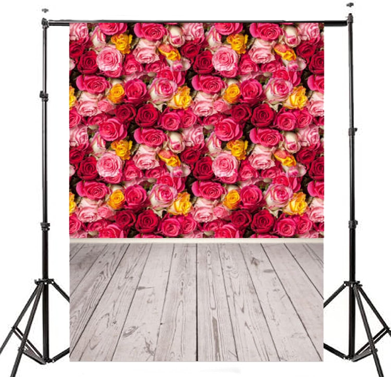 Amazon.com: Photography Background 1.5x2.1m Vinyl Flower Wooden Floor ...