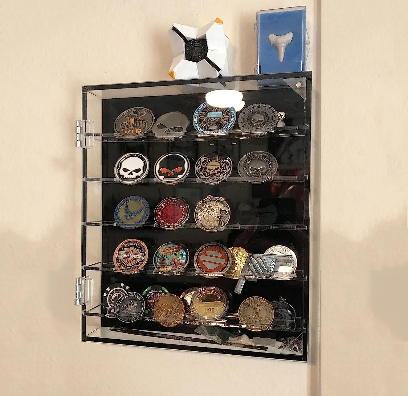 WANLIAN Wall mounted challenge coin holder coin holder military ...