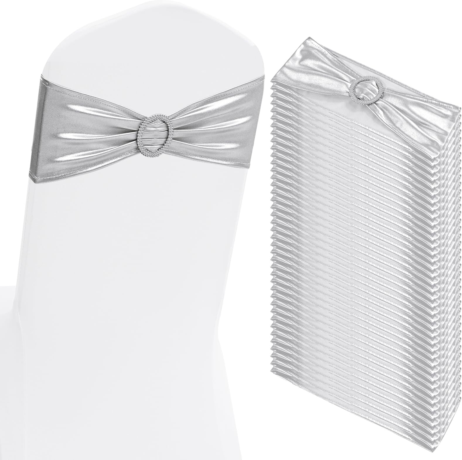 Amazon.com: Oudain 120 Pieces Spandex Chair Sashes with Buckle Stretch ...