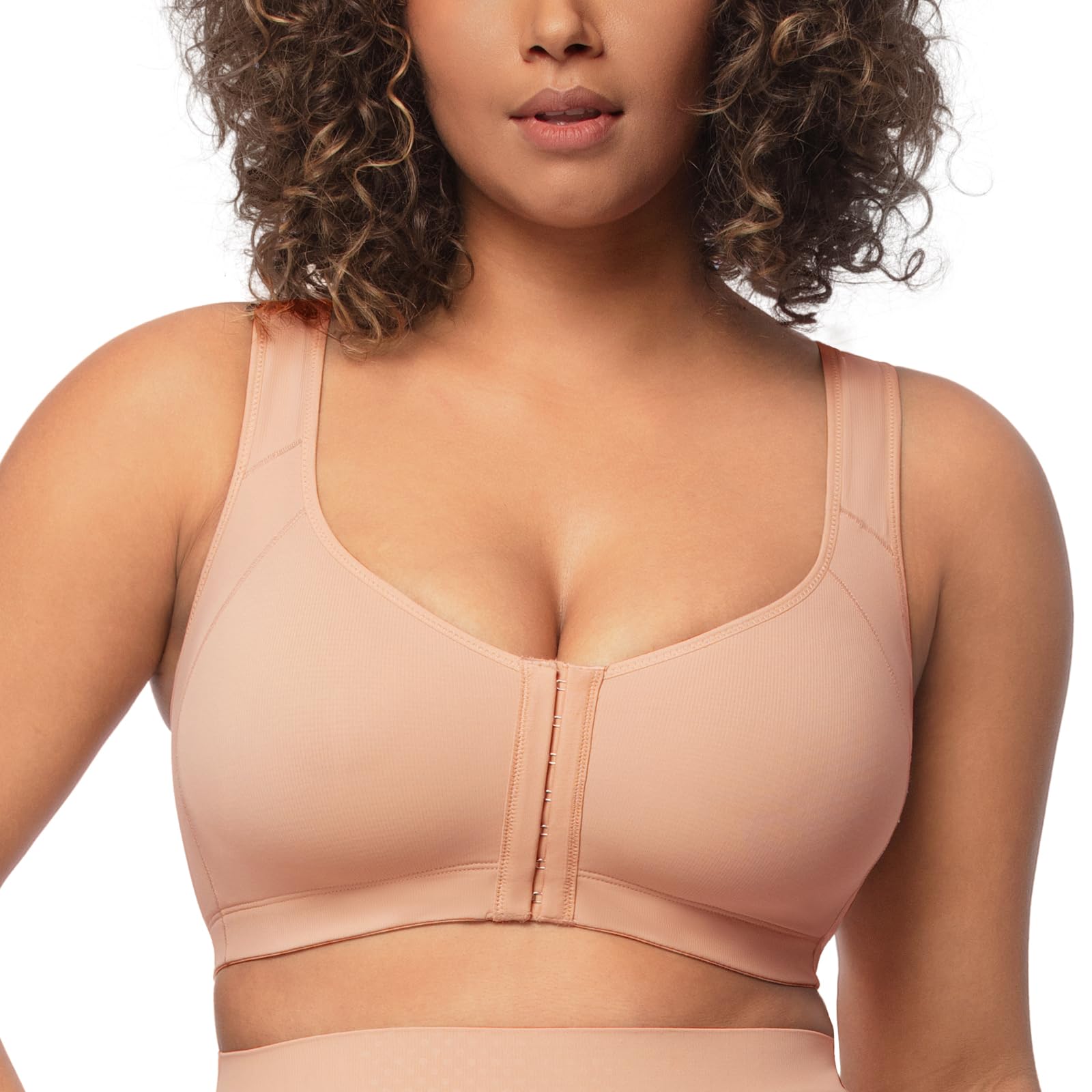 Snapklik.com : Front Closure Posture Bra - Womens Wireless Full Coverage Bra Plus Size Lightly ...