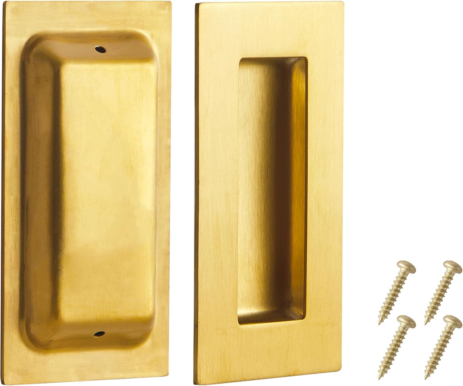 Kindoodos Recessed Pocket Door Handles Finger Flush Pulls，4 Inch Gold ...