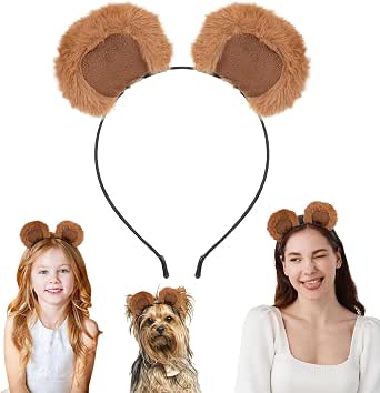 Amazon.com: Bear Ears,Brown Bear Ear Headband,Movable Chipmunk Ears ...