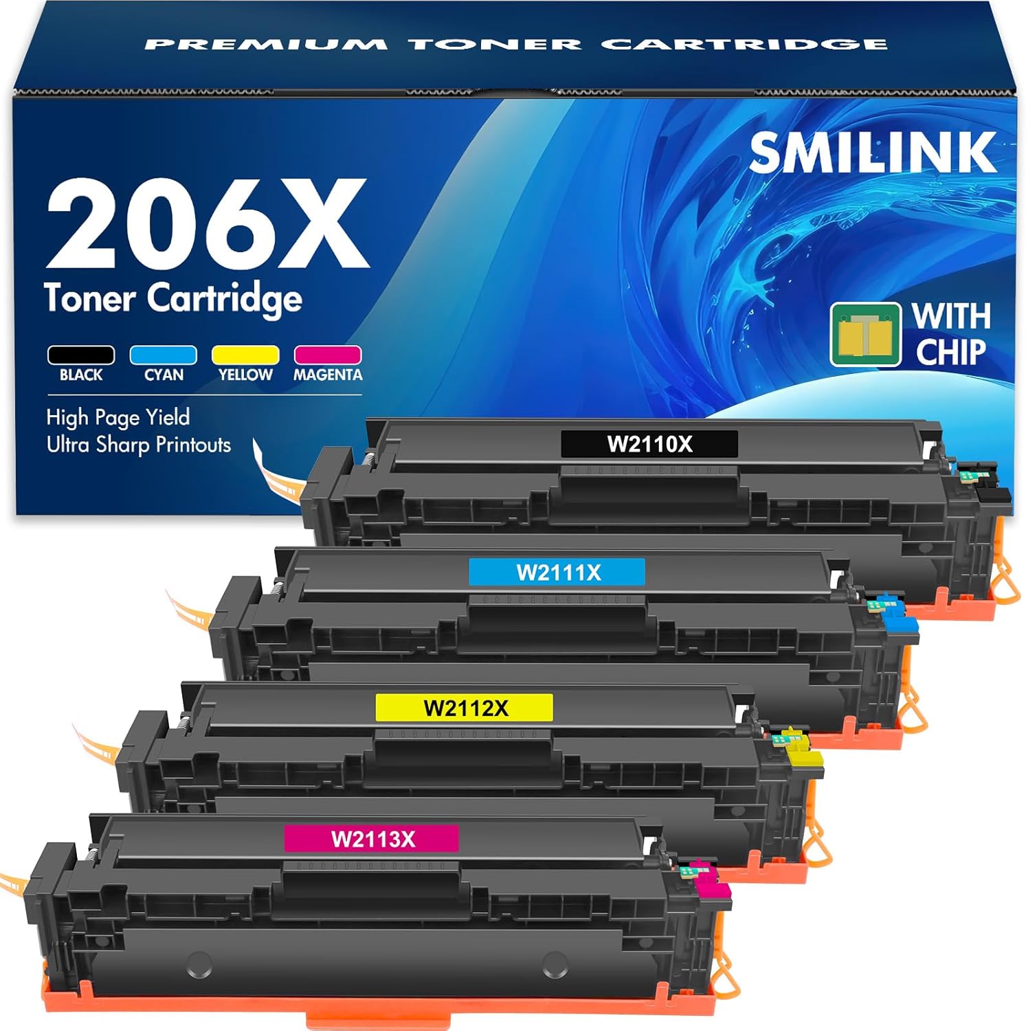 Amazon.com: 206X Toner Cartridges 4 Pack High Yield: 206A Set ...