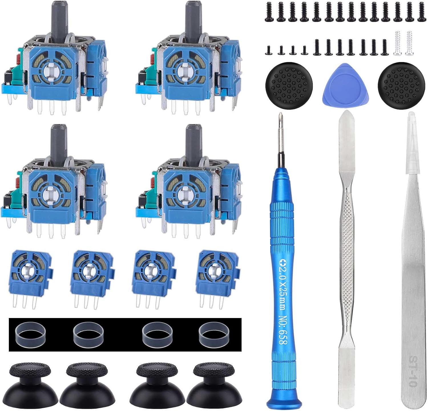 Ikpek 4 Pack Analog 3D Joysticks Replacement for DualSense PS5 ...