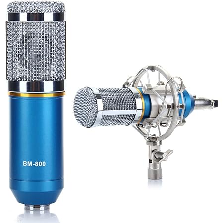 Powerpak BM 800 Blue Professional Condenser Microphone with Metal Shock ...