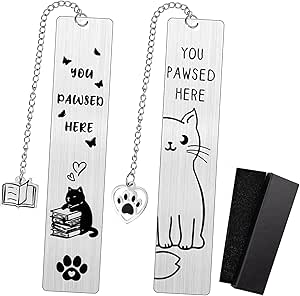 2Pcs Cat Bookmarks for Women Men, Metal Bookmark Kitten Bookmarks Cute ...