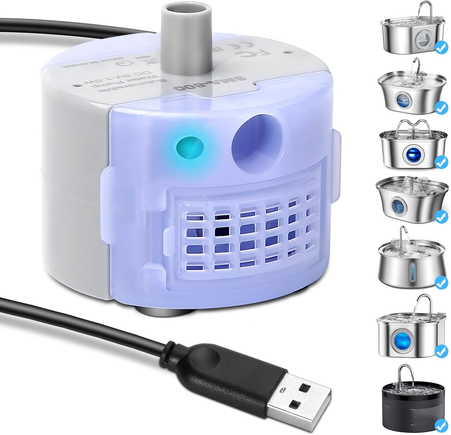 Pet Supplies : Cat Water Fountain Pump, SMA-800 Replacement Pump for ...