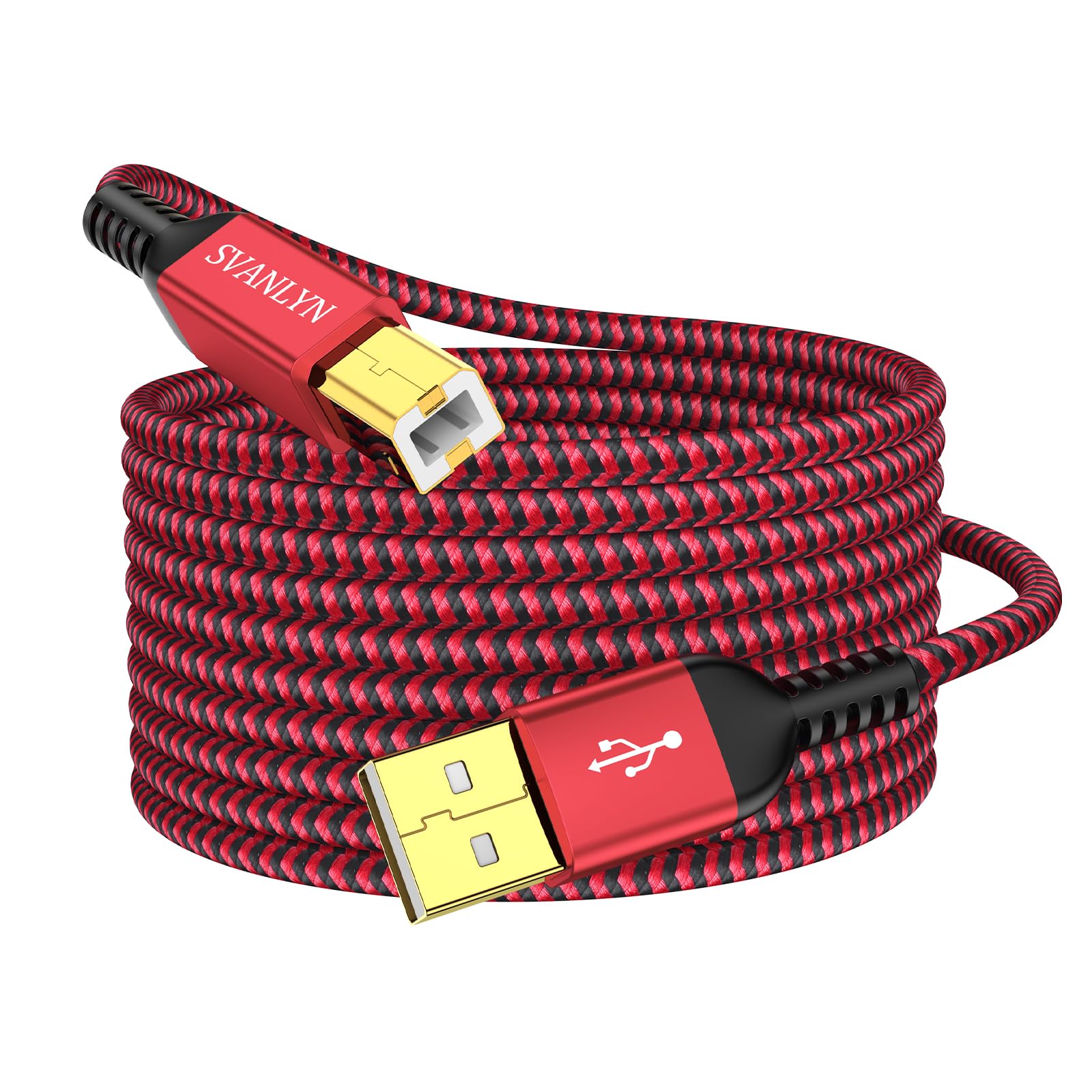 Amazon.com: SVANLYN Printer Cable 20 FT, USB 2.0 Printer Cable to ...