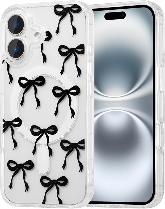 Amazon.com: UEEBAI Magnetic for iPhone 16 Case, Bow Case Compatible with MagSafe, Wireless Slim ...