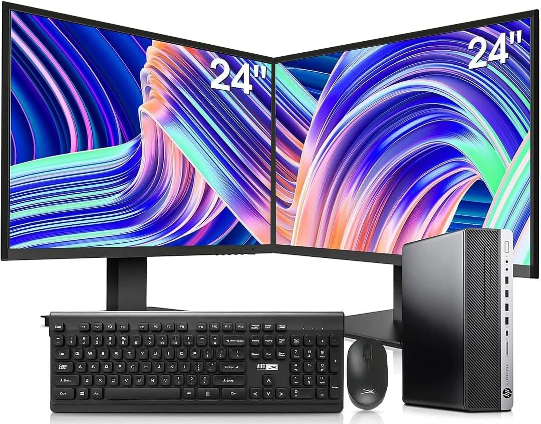 Amazon.com: Lenovo Desktop Computer with Dual Monitors, Intel Core i5 ...