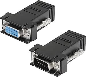 GELRHONR VGA to RJ45 Adapter, RJ45 Female to VGA 15Pin Male/Female ...