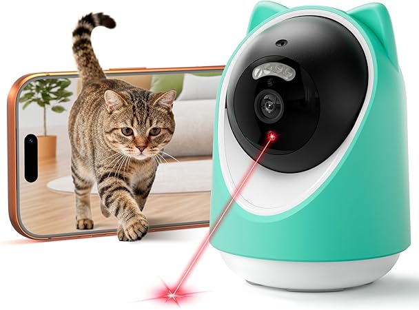 Amazon.com: ASFSKY Pet Camera 2K Indoor Cat Camera Auto-Tracking for ...