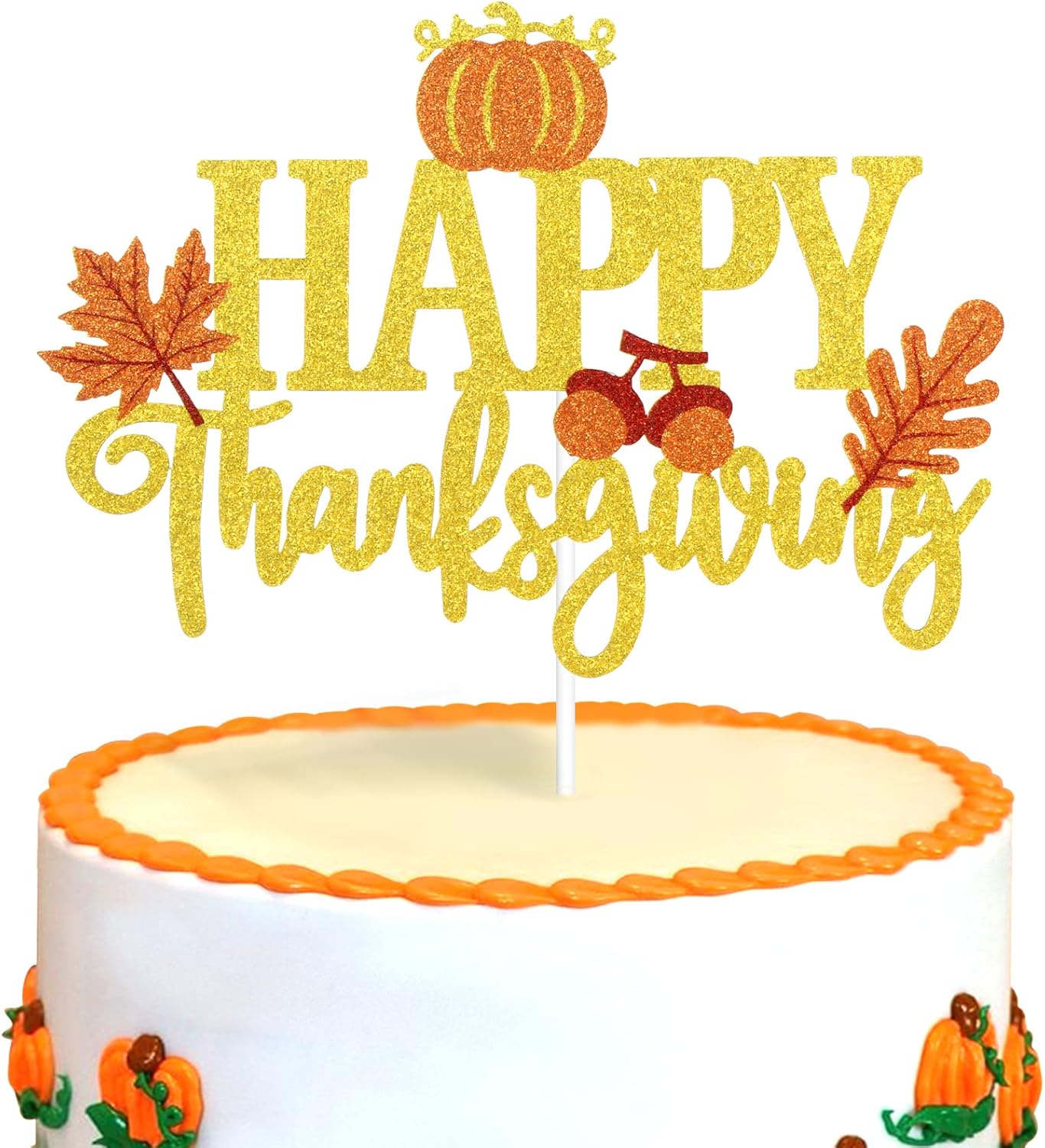 Amazon.com: Happy Thanksgiving Day Birthday Cake Topper - Pumpkin Nut ...