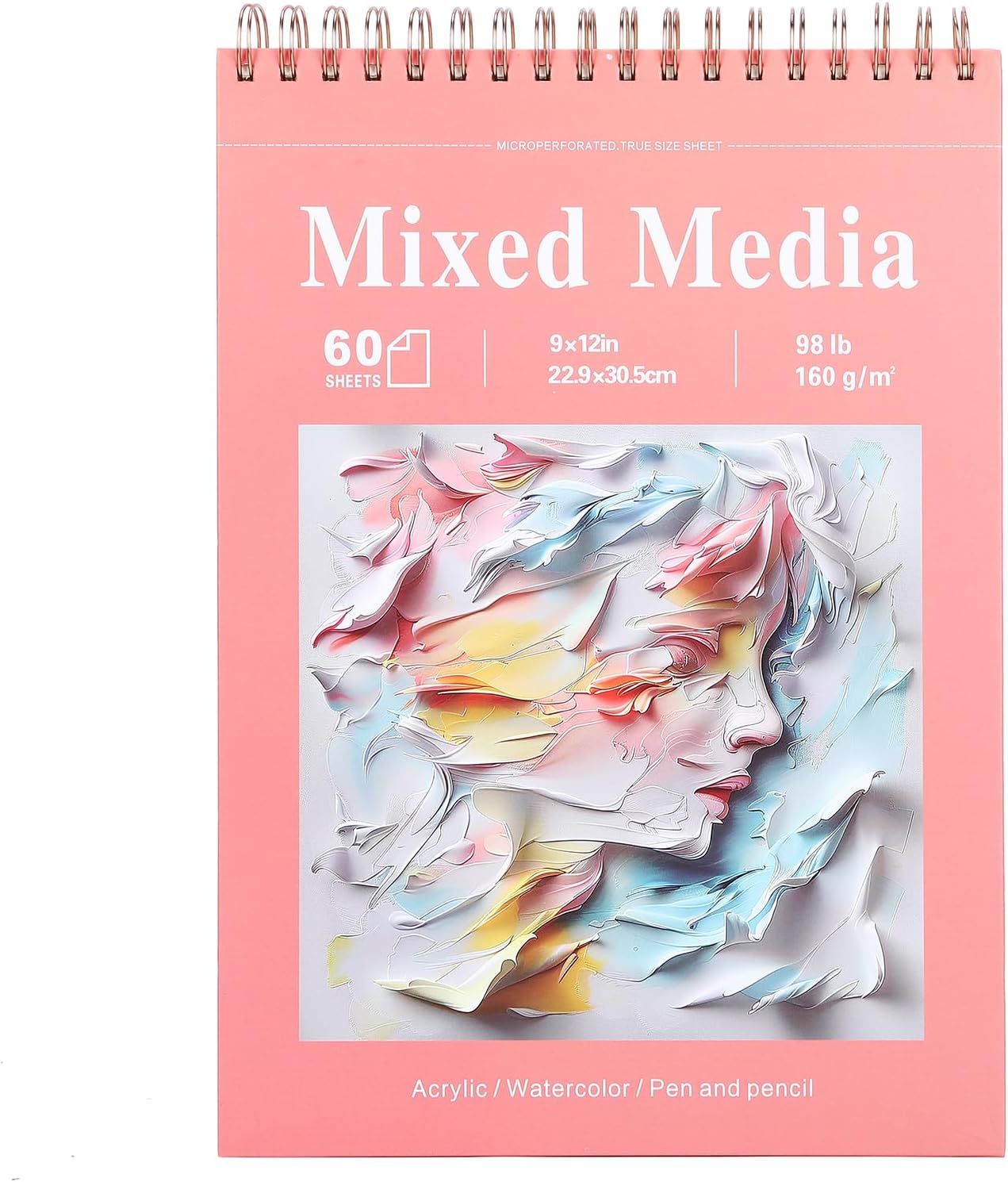 Amazon.com: Ddaowanx Mixed Media Sketchbook, 9x12 inches Sketch Pad 60 Sheets (98lb/160gsm ...