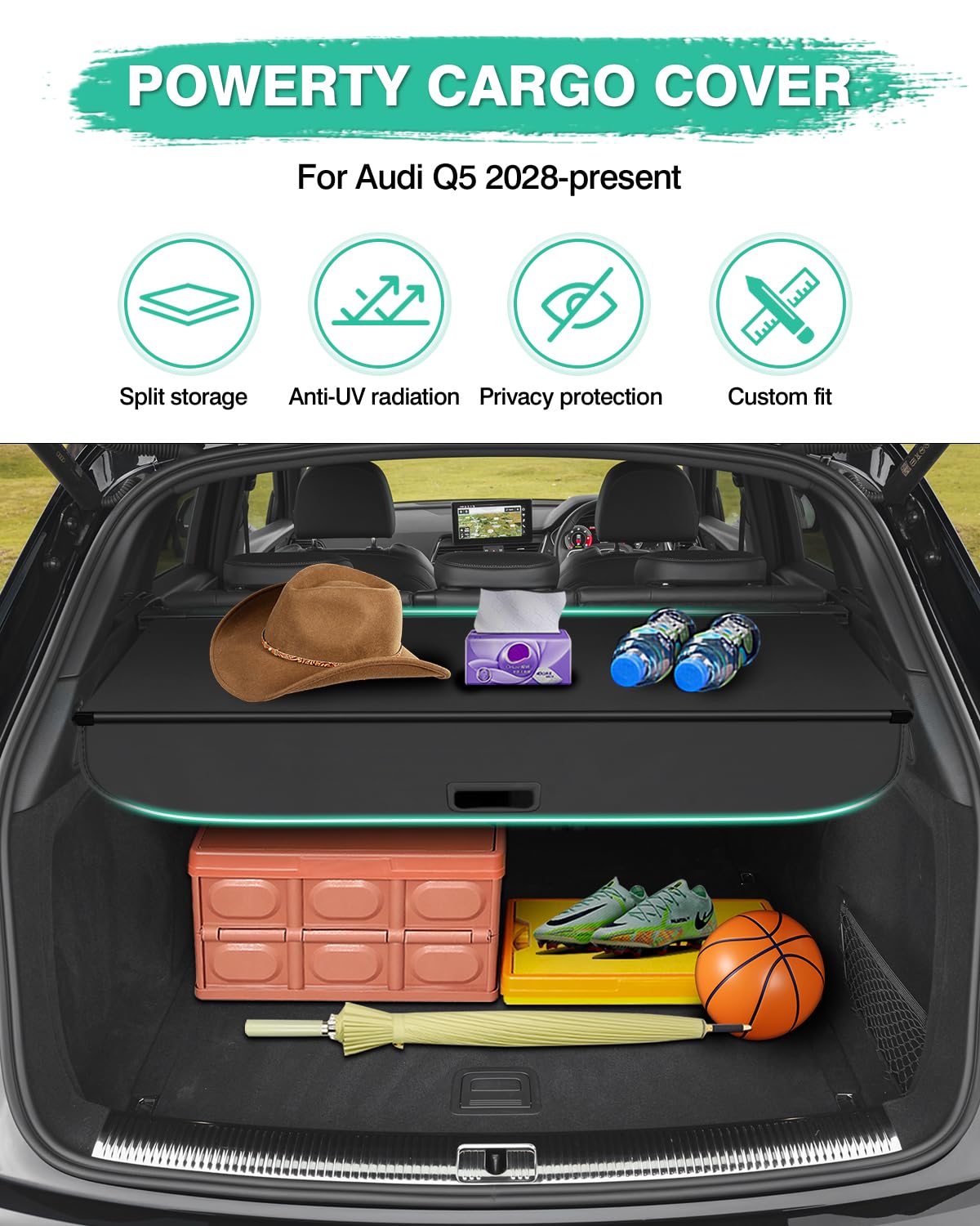 Snapklik.com : Cargo Cover For 2018-2022 2023 2024 Audi Q5 SQ5 ...
