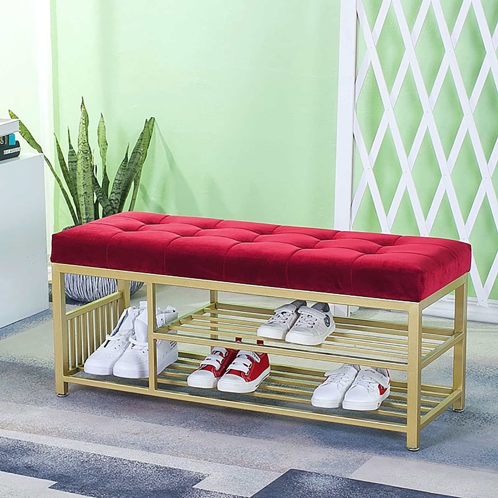 Red Entryway Furniture Benches With Storage