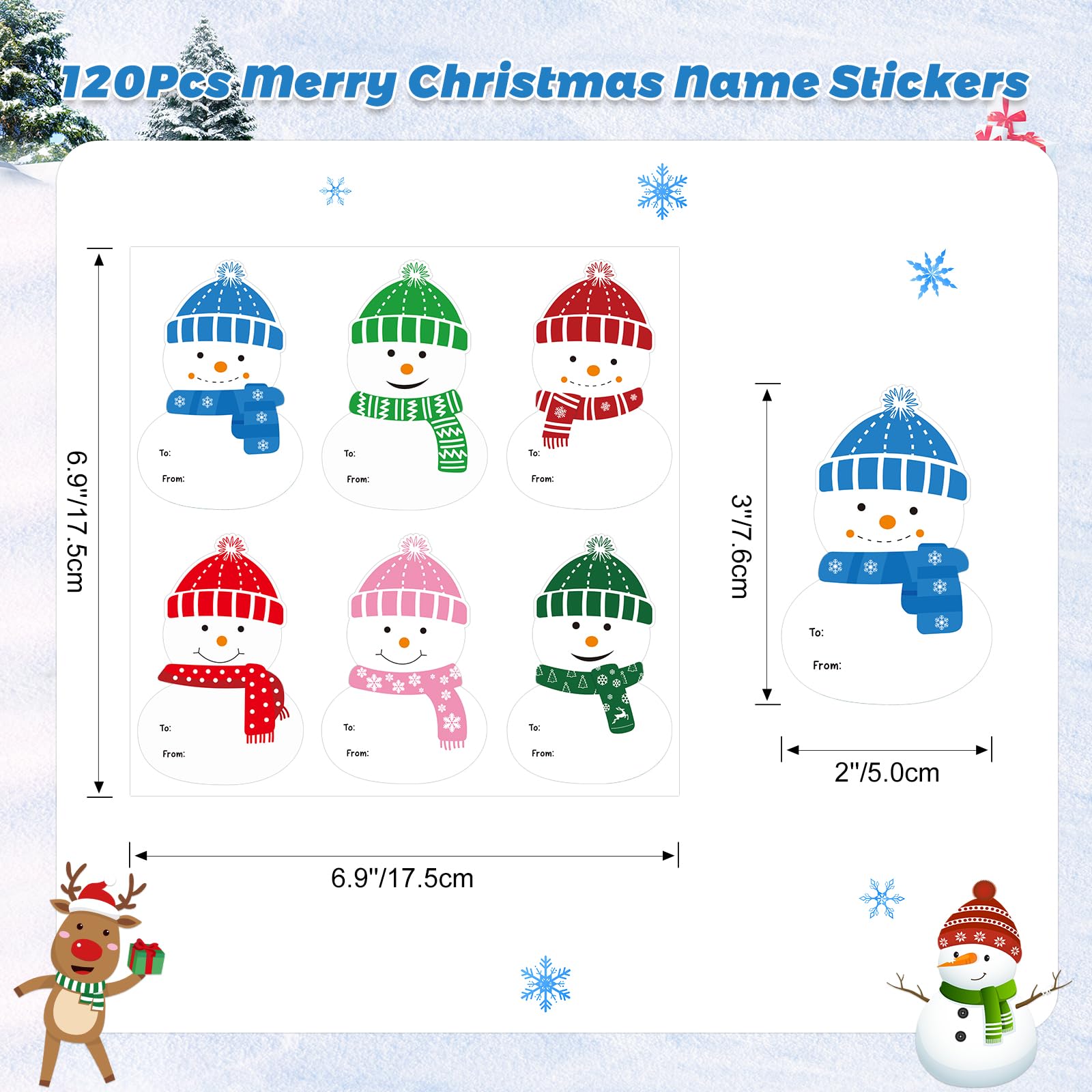 Snapklik.com : Christmas Gift Name Tags Stickers,Self-Adhesive To From ...