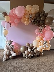 Amazon.com: Pink Bear Balloon Garland Arch Kit 121pcs Pink and Brown ...