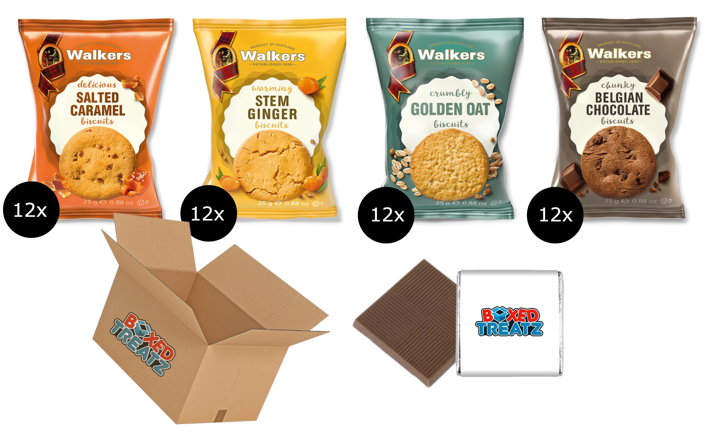 Walkers Mini Twin Pack Biscuits - 4-Flavor Assortment (48X25g, 1.2kg ...