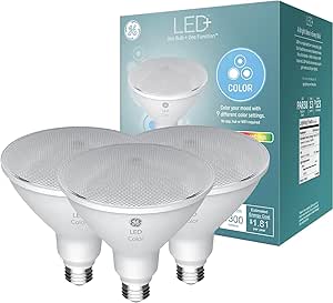 GE LED+ Color Changing PAR38 Outdoor LED Light Bulbs with Remote, 15 ...