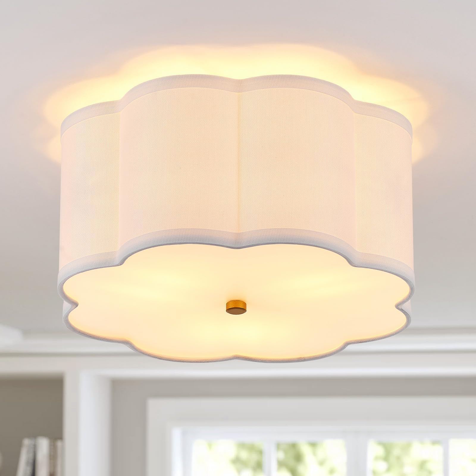 Modern Drum 3-Lights Semi Flush Mount Ceiling Light, Modern Gold Drum ...
