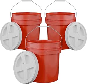 Amazon.com: 5-Gallon Red Bucket Pail with Gamma Seal Screw on Airtight ...