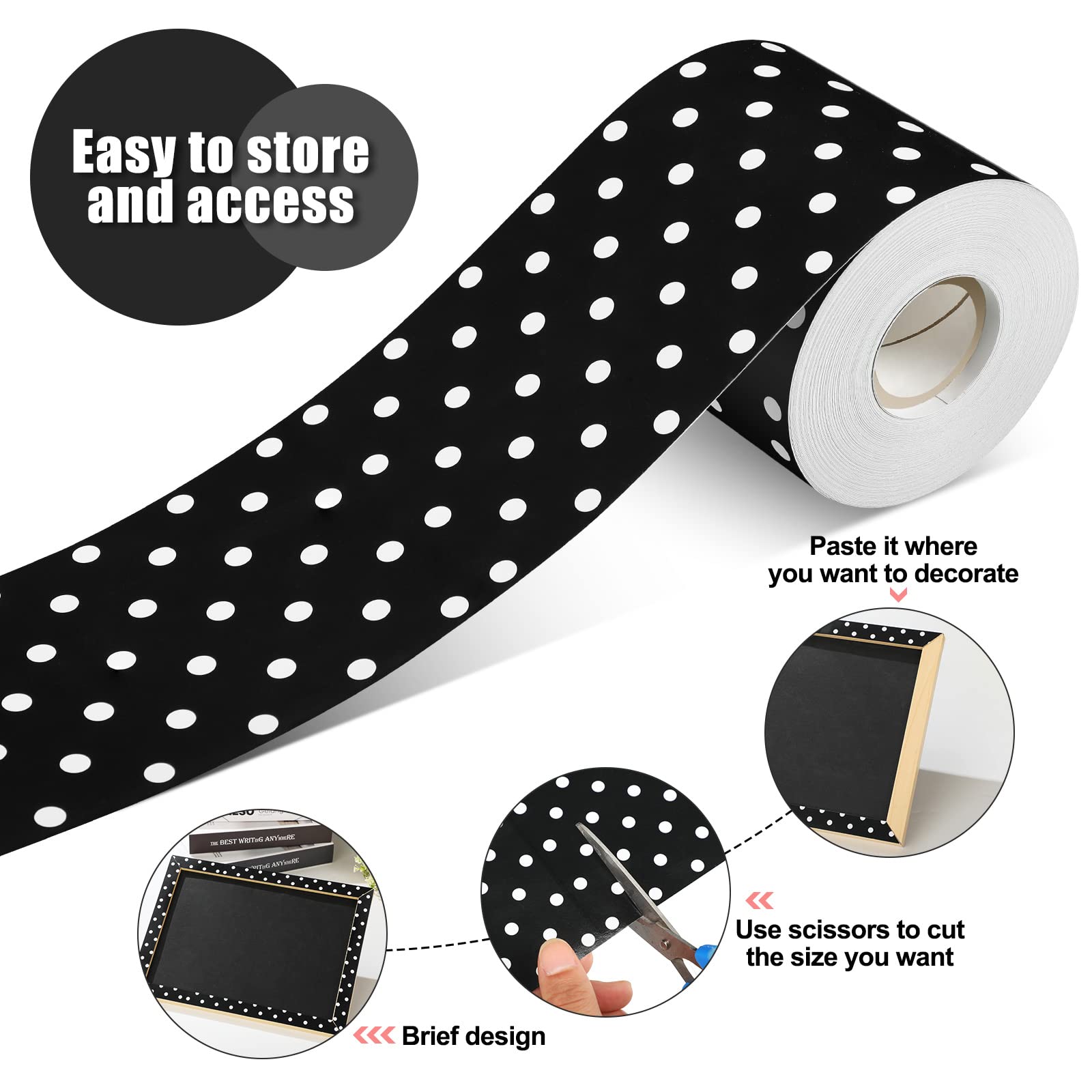 Snapklik.com : Zonon 65 Feet Bulletin Board Borders Black And White ...