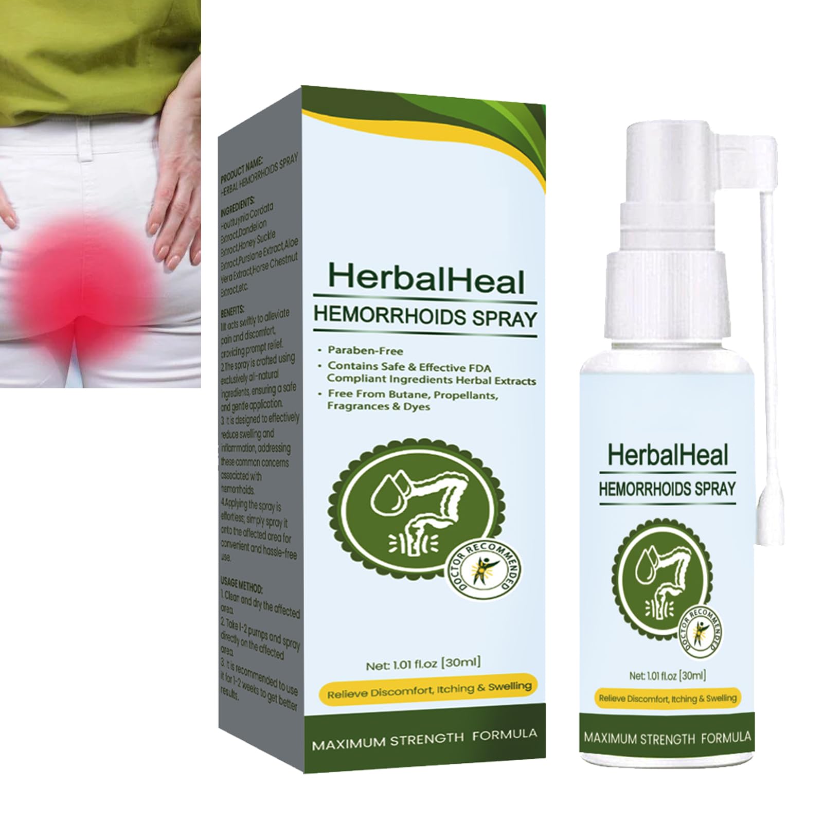 KOAHDE Herbal Perianal Spray,Hemorrhoid Relief Spray,Natural Herbal ...