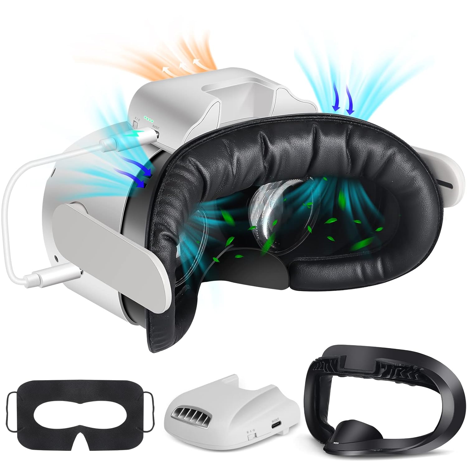 Amazon.com: Cooling Fan 2500mah Can Charge Headset Compatible With VR ...