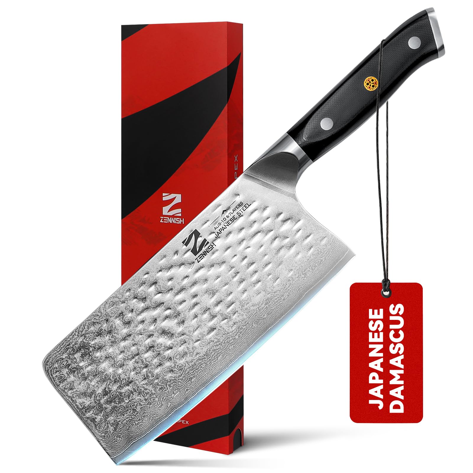 Amazon.com: Zennish Cleaver Knife 7" Meat Cleaver-Quartz Series ...
