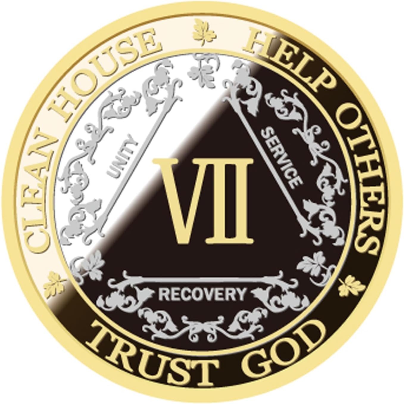 Amazon.com: Silver & Gold 1-10 Years Alcoholics Anonymous Medallion AA ...