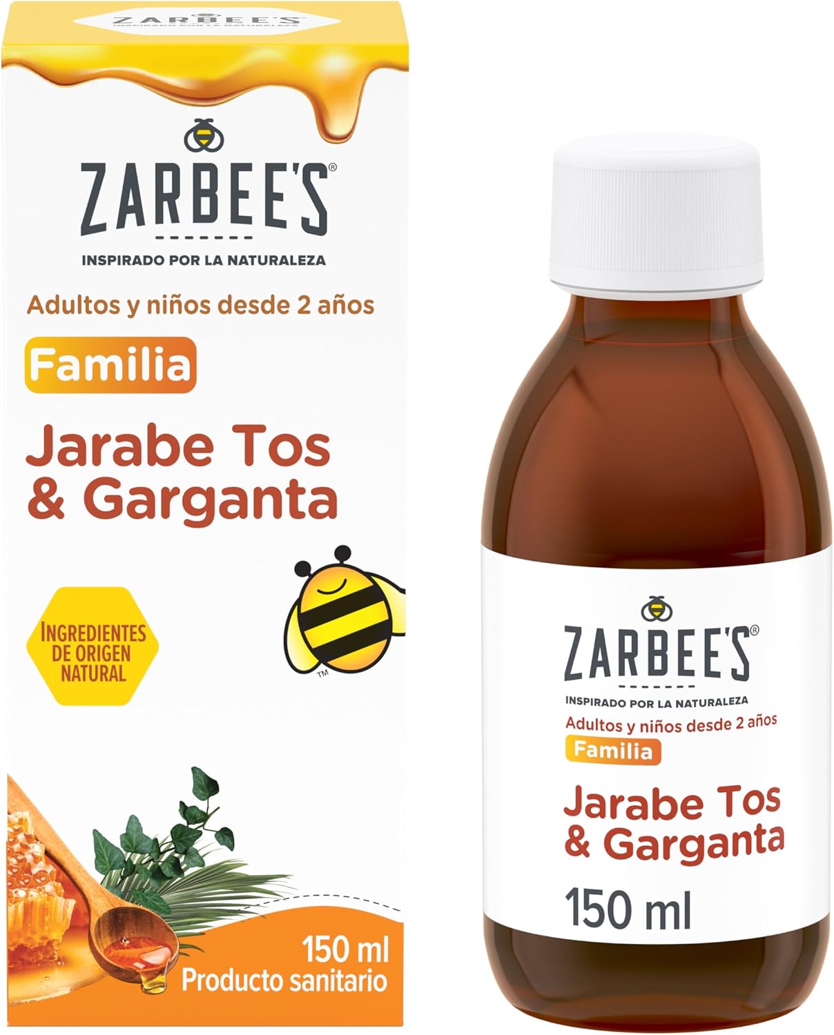 Zarbee's Jarabe Tos y Garganta (150 ml), jarabe antitusivo para calmar ...