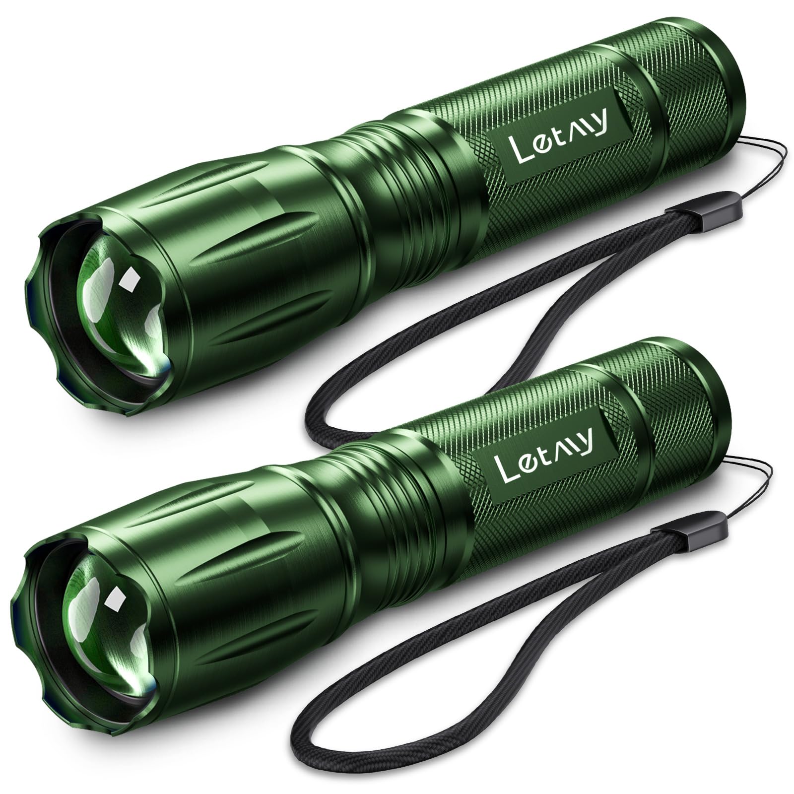 LETMY Tactical Flashlight - 2 Pack Bright Military Grade LED ...