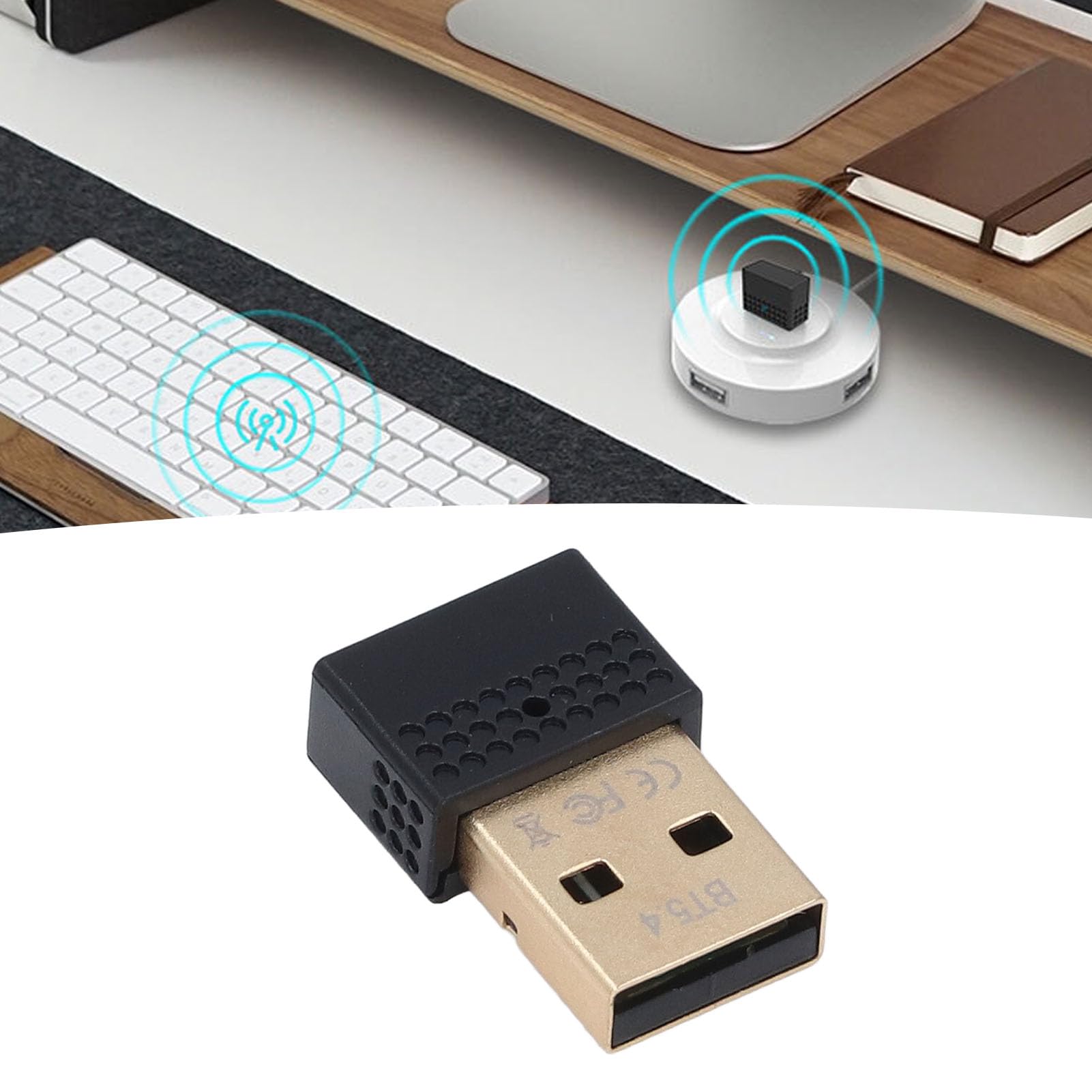 USB BT Adapter for PC, BT 5.4 Dongle Receiver Plug and Play, 20M/65.6ft ...