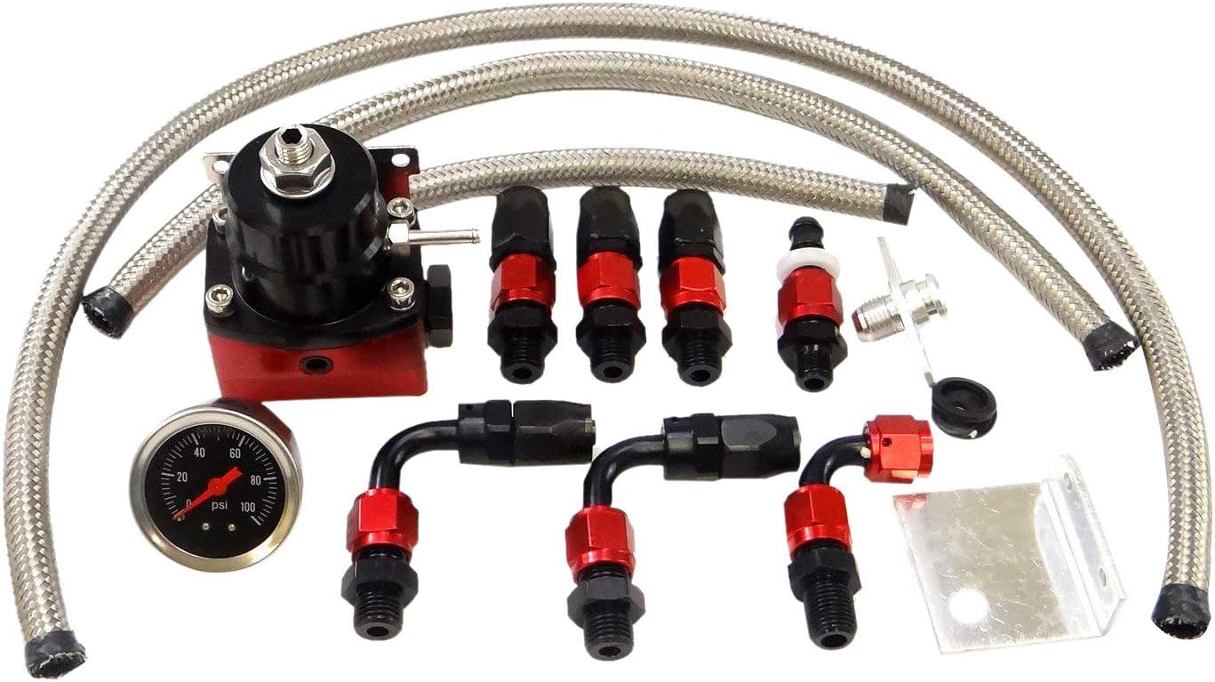 Amazon.com: Universal Adjustable EFI Aluminum Fuel Pressure Regulator ...