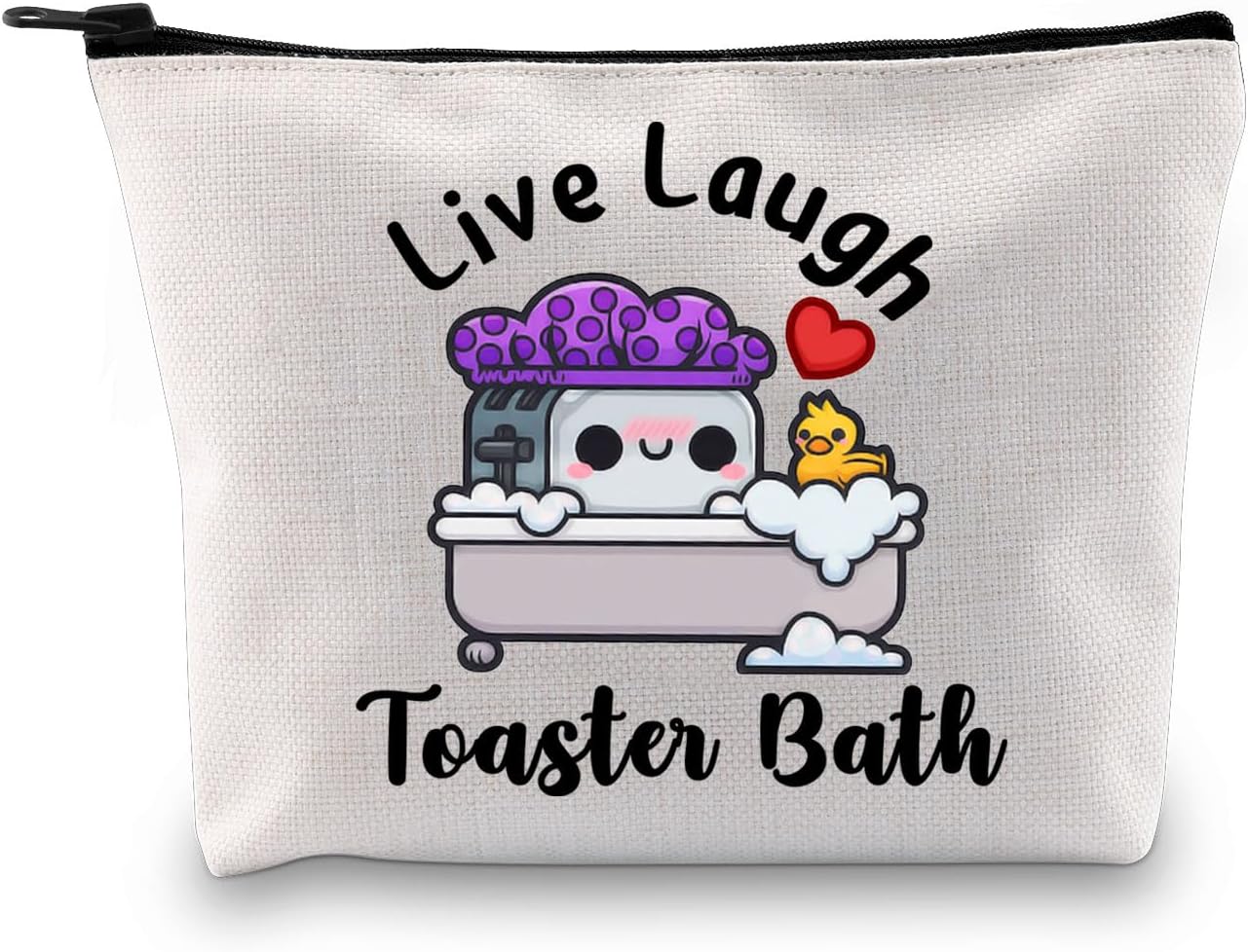 Amazon.com: G2TUP Mental Health Gift Live Laugh Toaster Bath Makeup Bag Bathroom DHumor Joke ...