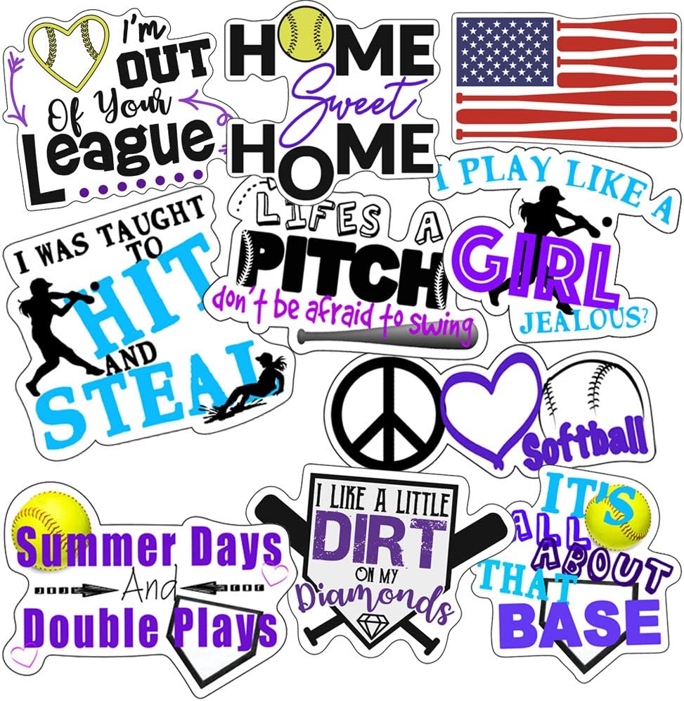 Amazon.com: Softball Stickers - Perfect Softball Gifts For Girls and ...