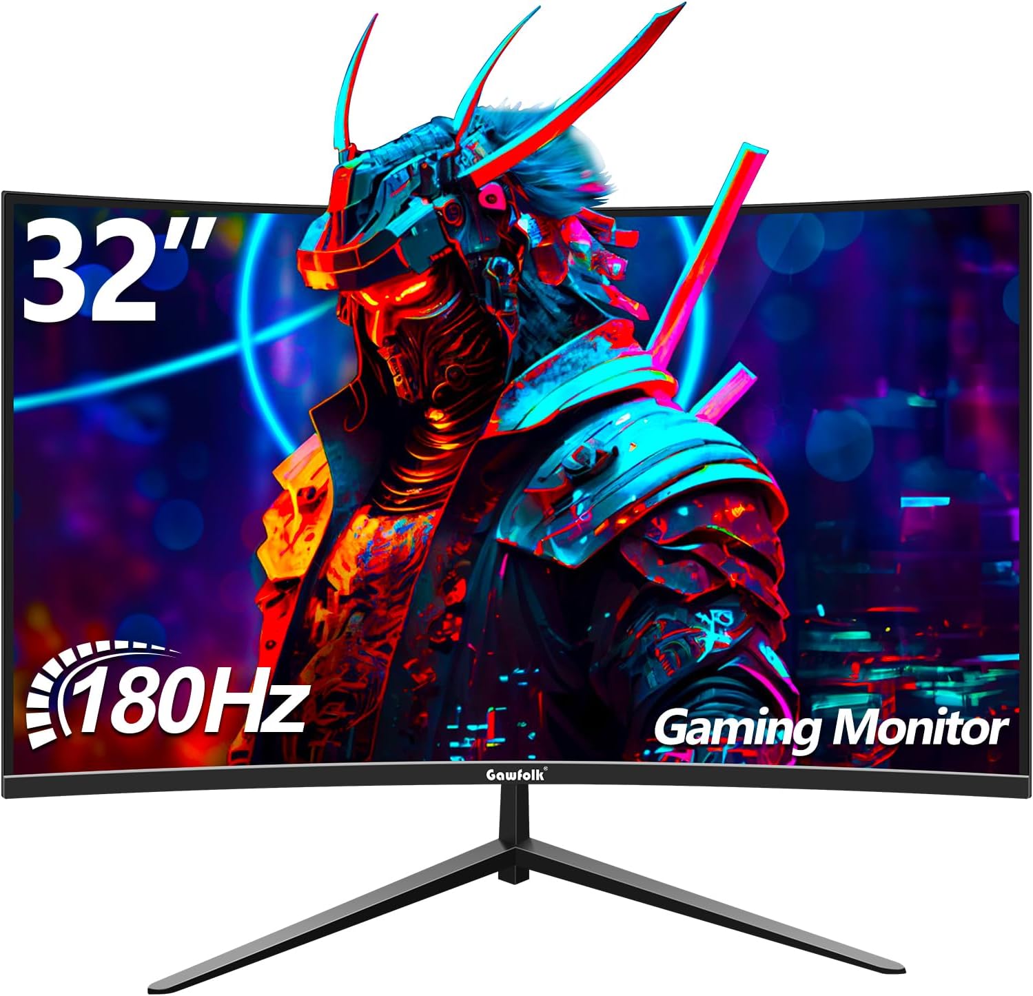 Gawfolk 32 Zoll Gaming Monitor Curved 180Hz, 144Hz PC Bildschirm Full ...