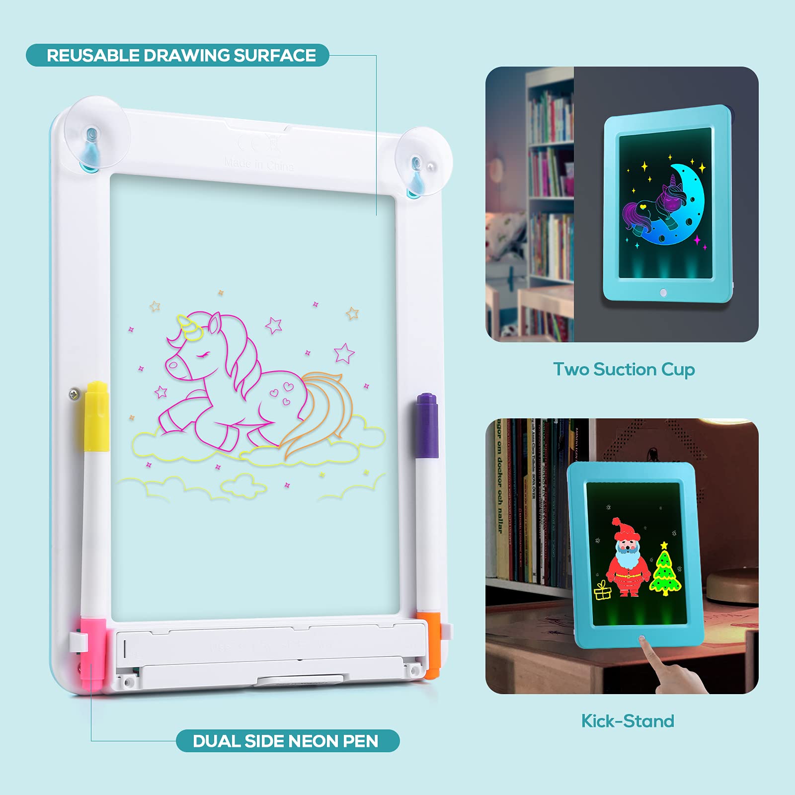 Hzran Light Up Drawing Tablet, Magic Drawing Board with Dual Color ...