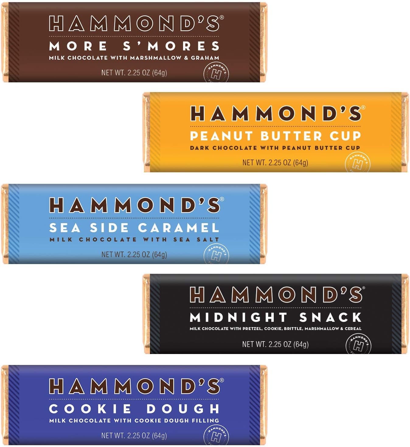 Amazon.com : Hammond's Candies Gourmet Chocolate Variety Pack, 2.25 oz ...