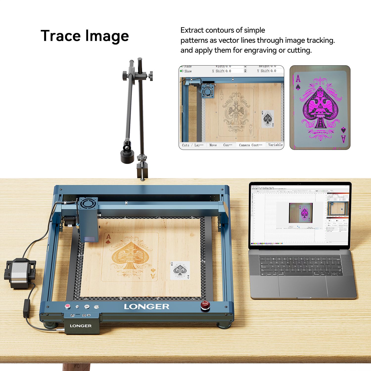 Snapklik.com : LONGER LightBurn Camera Kit For Laser Engravers 5MP Time ...