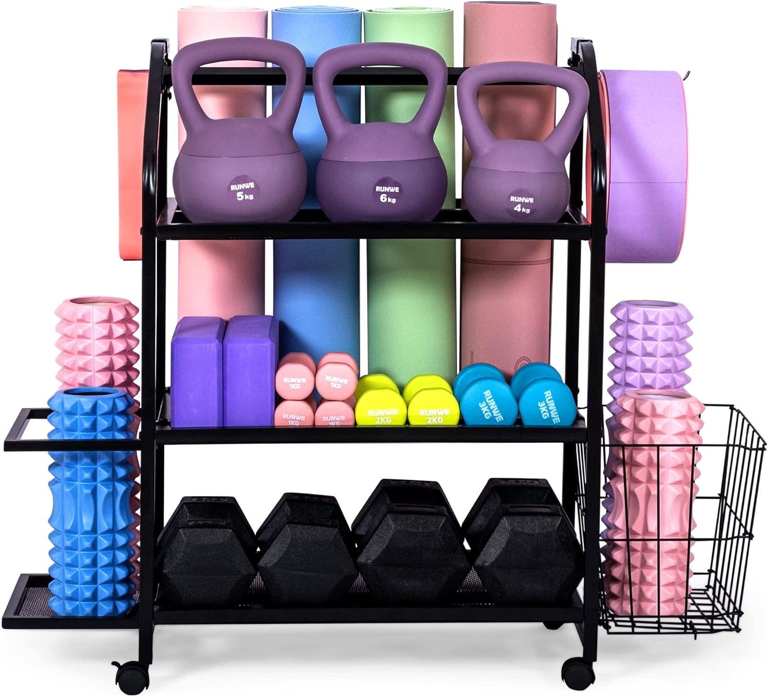 Grand Basics Home Gym Storage Rack for Yoga Mats - Easy to Assemble ...