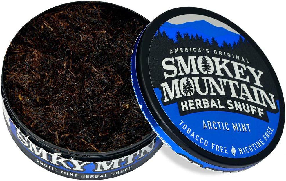 Smokey Mountain Herbal Snuff - Arctic Mint - 1-Can - Nicotine-Free And ...