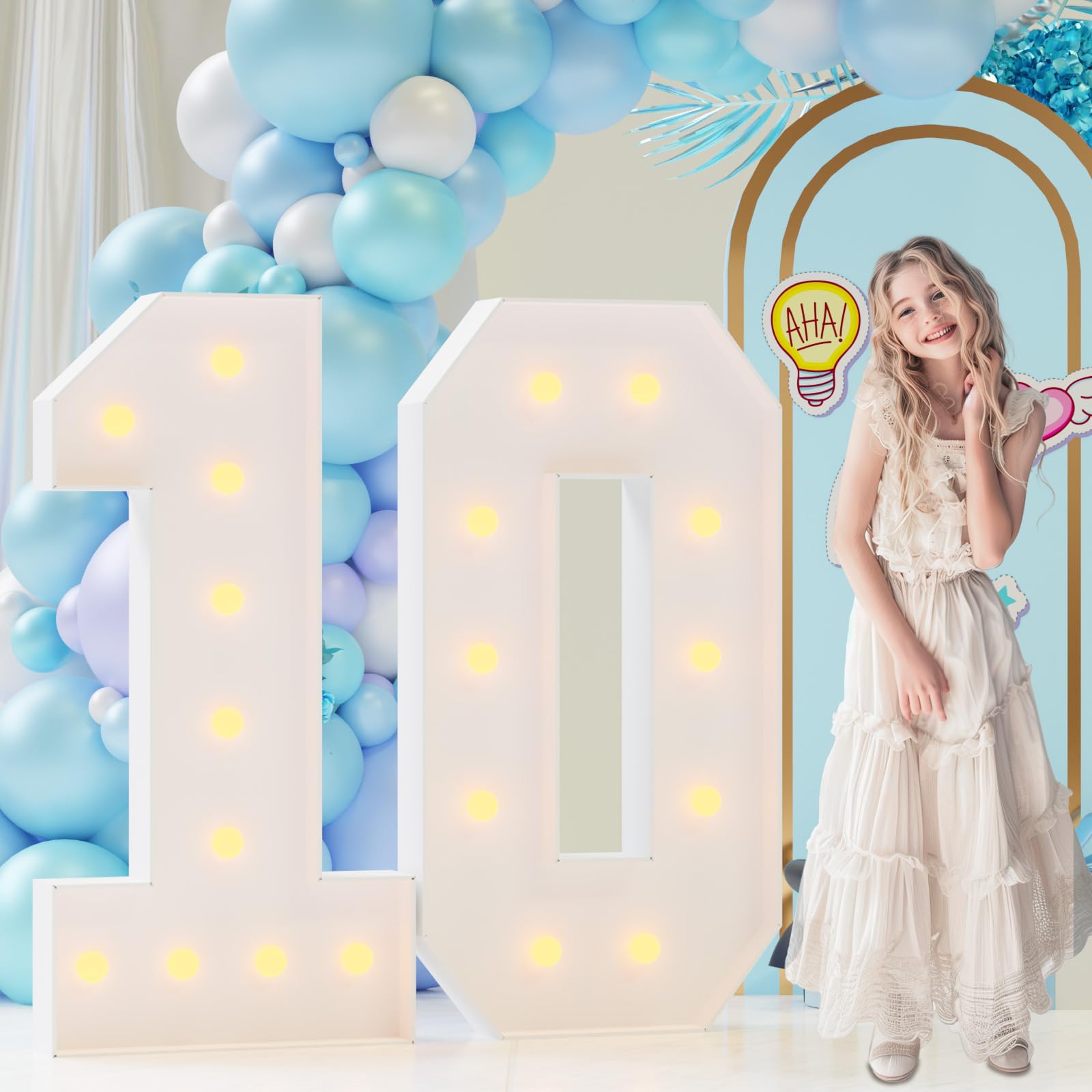 Amazon.com: Bugame Light Up Numbers 4FT, Number 10 Light Up Number ...