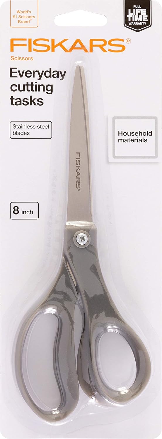 Amazon.com : Fiskars 01-004249J 8-Inch Performance Scissors, Gray ...