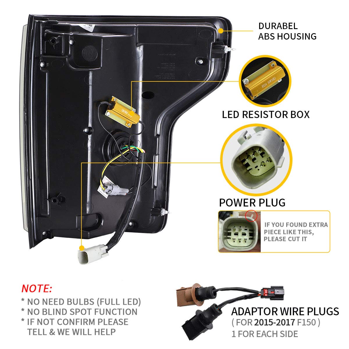 Buy VLAND LED Tail Lights Compatible with [Ford F150 Pickup 2015-2020 ...