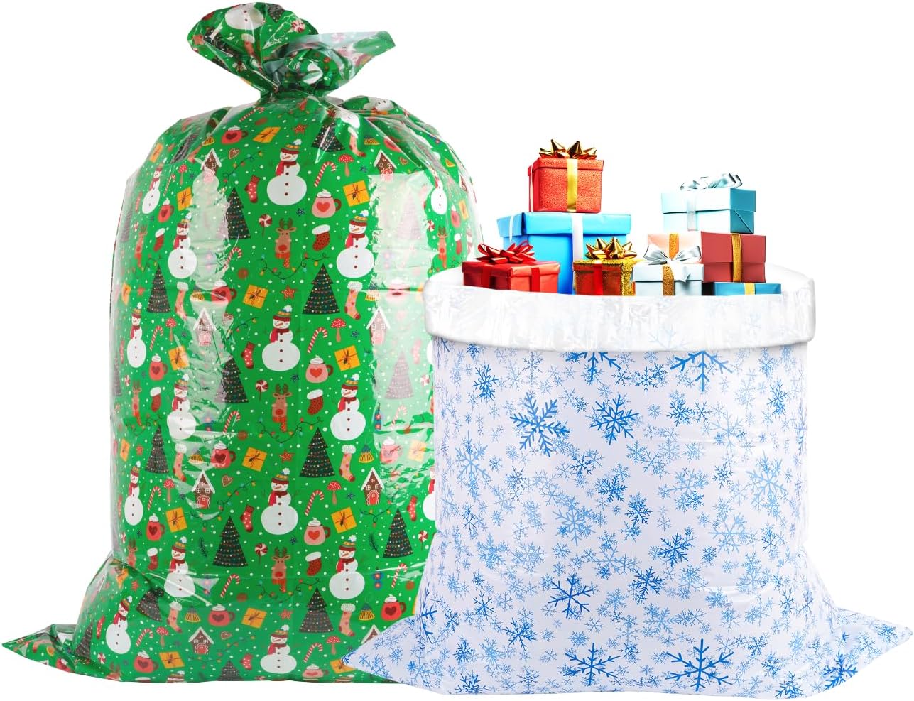 Amazon.com: Large Christmas Gift Bags - 36'' x 44'' Reusable Holiday ...